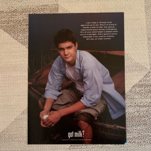Art | Vintage Milk Ad Joshua Jackson | Poshmark